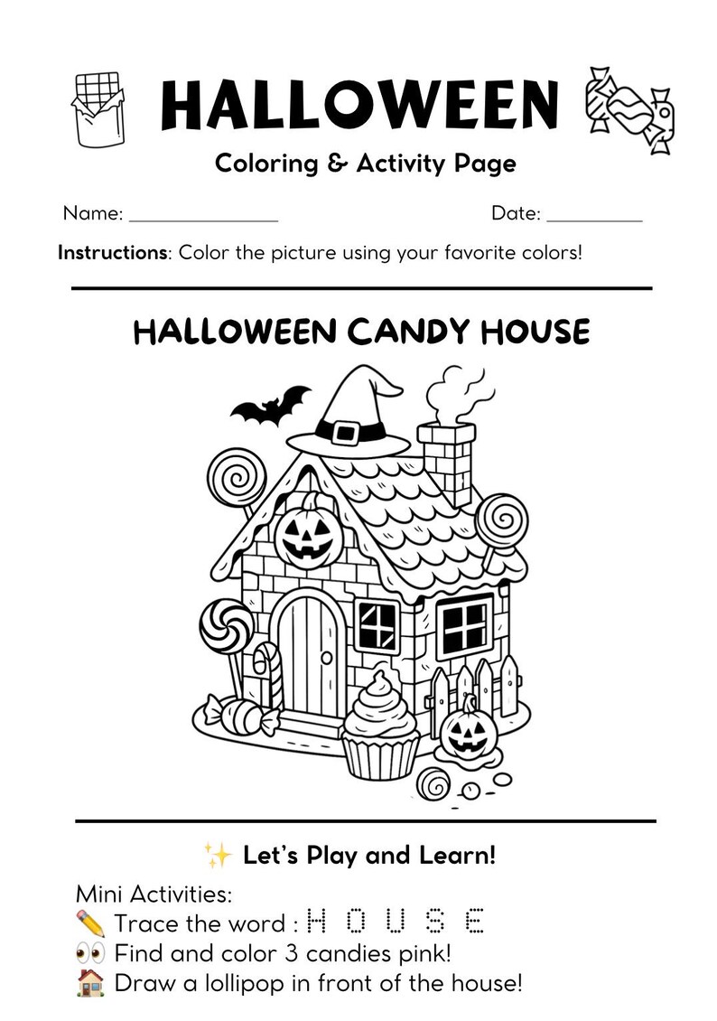 Halloween Coloring and Activity Pages – Sweet Halloween Treats | 15 ...