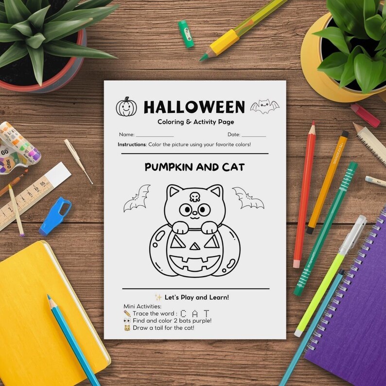 Halloween Coloring and Activity Pages – Cute Pumpkins & Friends |15 ...