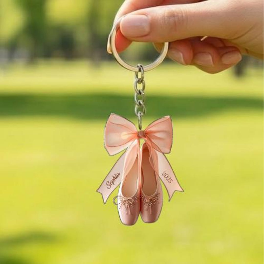 Personalized Ballet Shoes Keychain, Dancer Gift,elegant Ballerina ...