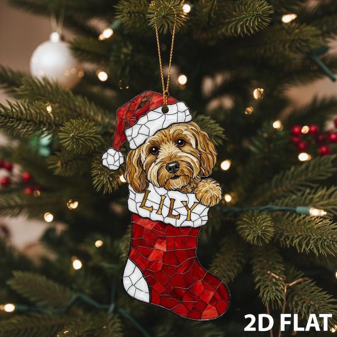 Personalized Goldendoodle Christmas Ornament, Custom Dog Stocking ...