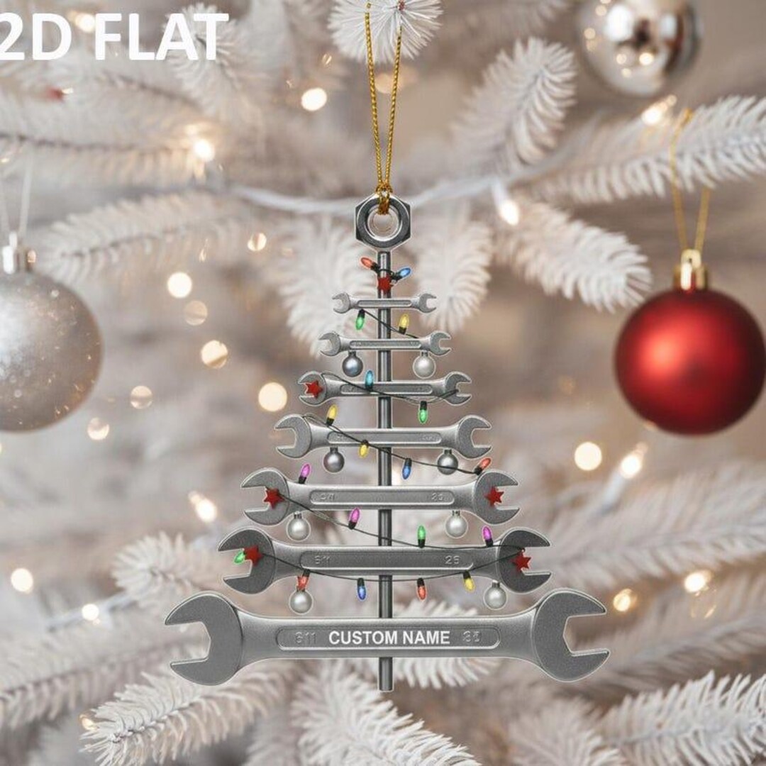 Personalized Wrench Christmas Tree Ornament, Custom Mechanic Gift - Etsy