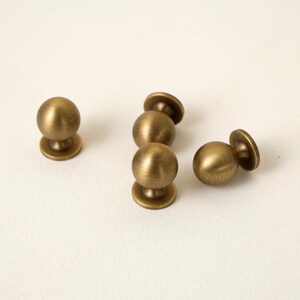 Antique Brass Cabinet Knobs | Solid Brass Knobs | Aged Brass Dresser ...