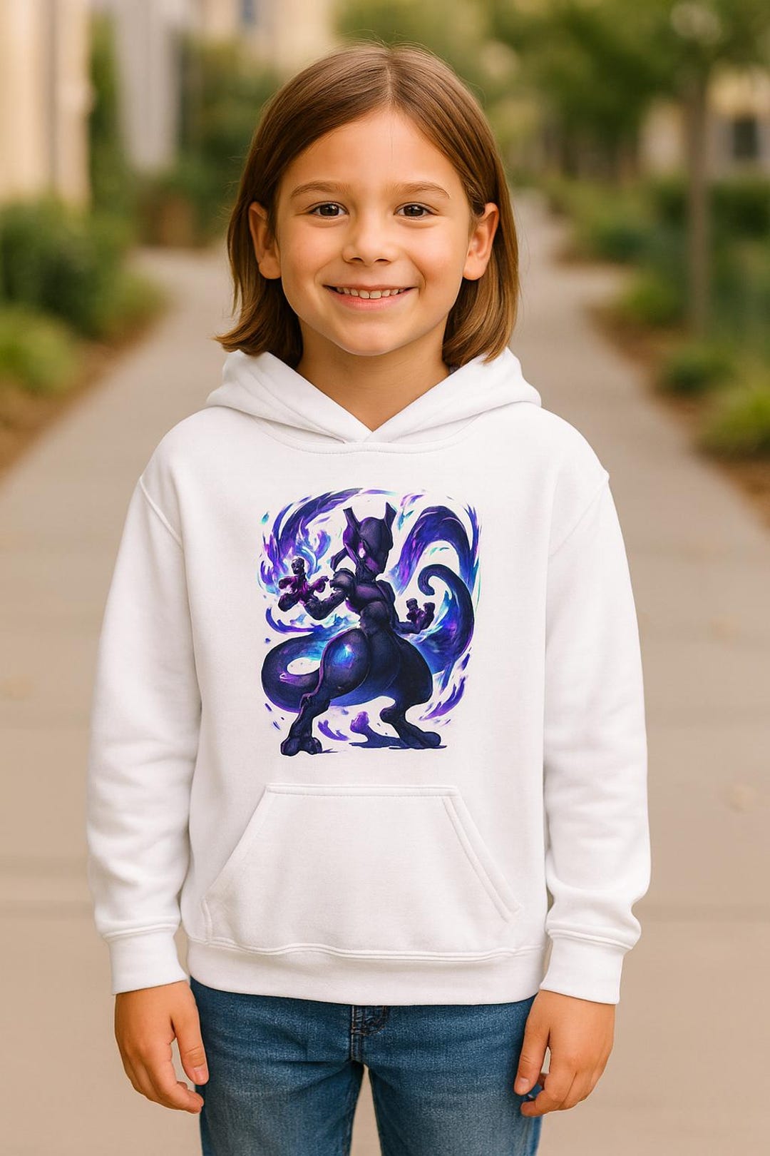 Youth Mewtwo Hoodie: Anime Cosplay Sweatshirt, Kids Gift - Etsy