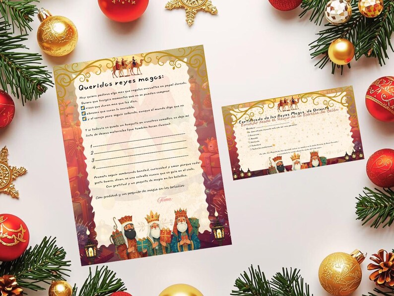 Carta Para Los Reyes Magos & Certificado : Niños Y Adultos | Regalo ...