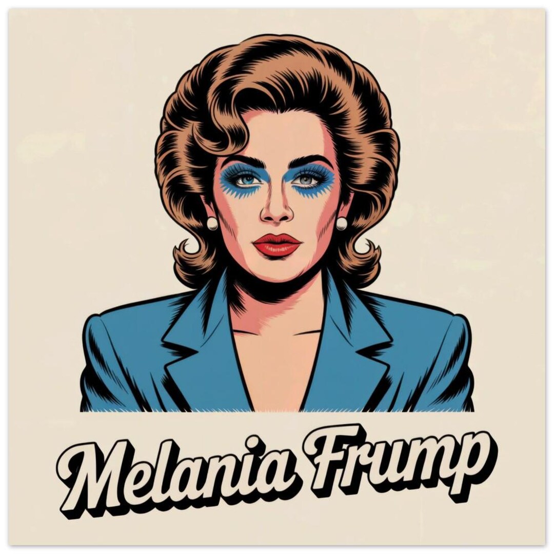 Melania Trump Pop Art Poster – Bold Blue & Red Graphic Novel Style - Etsy