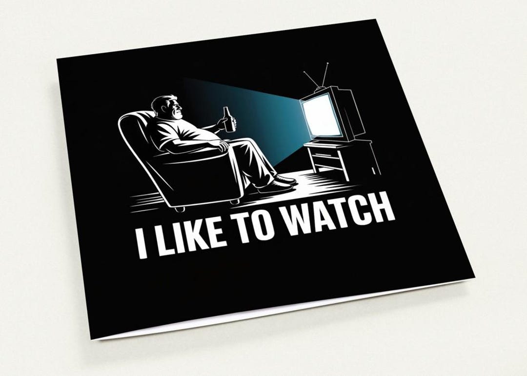 Retro TV Lover's Greeting Card Pack - 'I Like to Watch' Design (US & CA ...