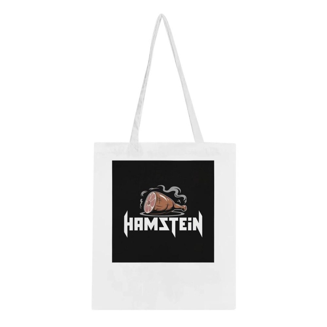 Hamstein Metalhead Ham Tote Bag - Humorous & Eco-conscious Carryall in ...