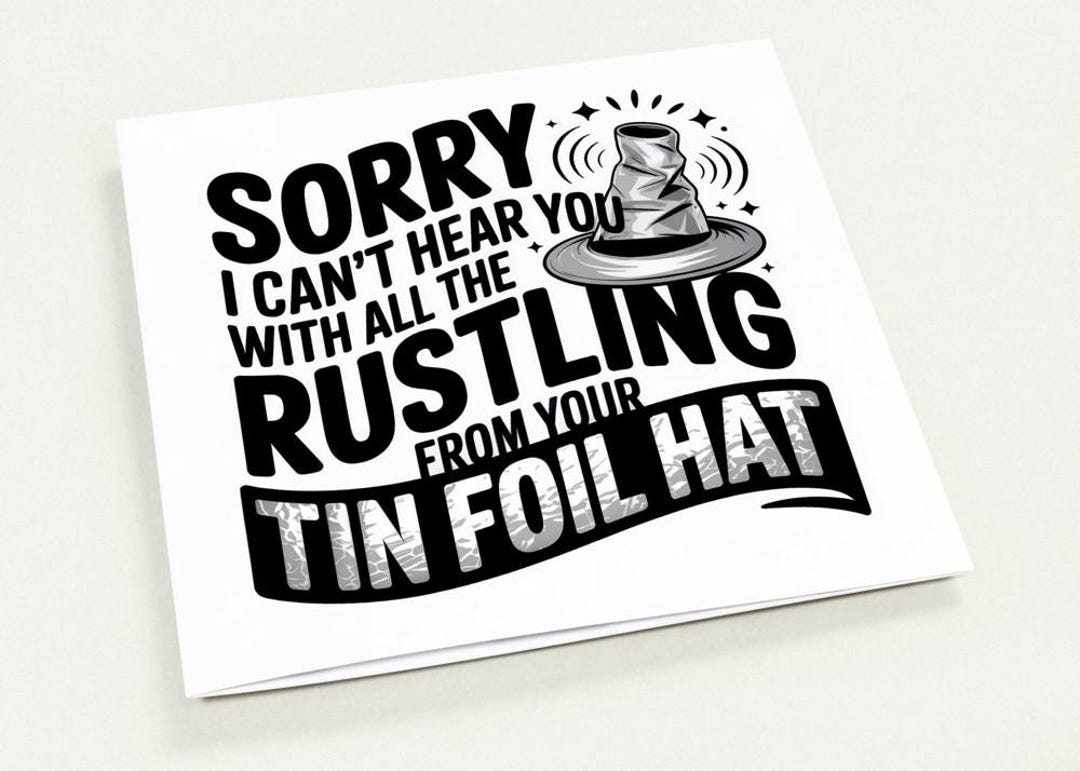 Funny Tin Foil Hat Greeting Cards - Conspiracy Humor, Pack of 10 - Etsy