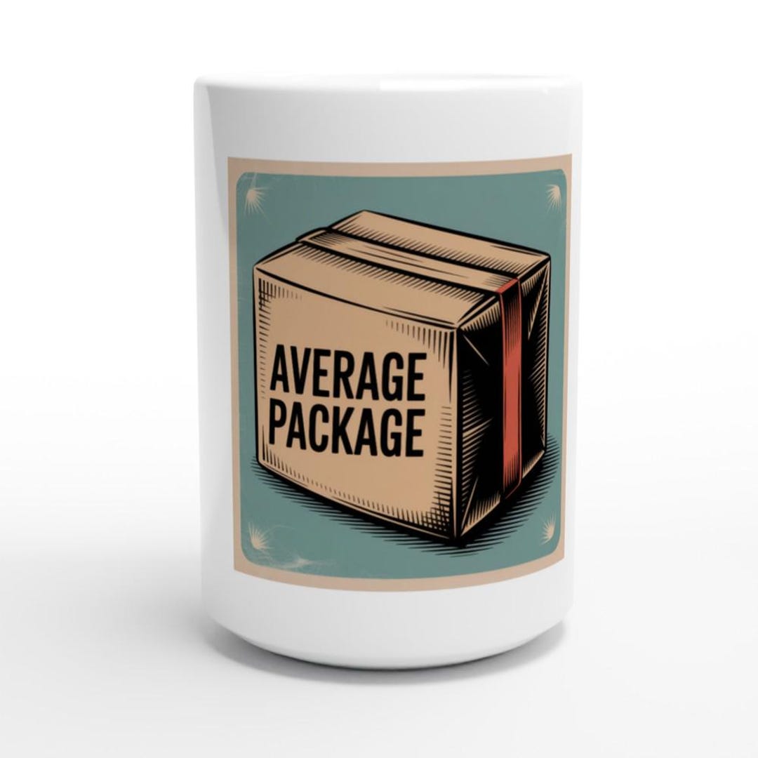 Retro 'average Package' Comic Strip White 15oz Ceramic Mug – A Unique ...