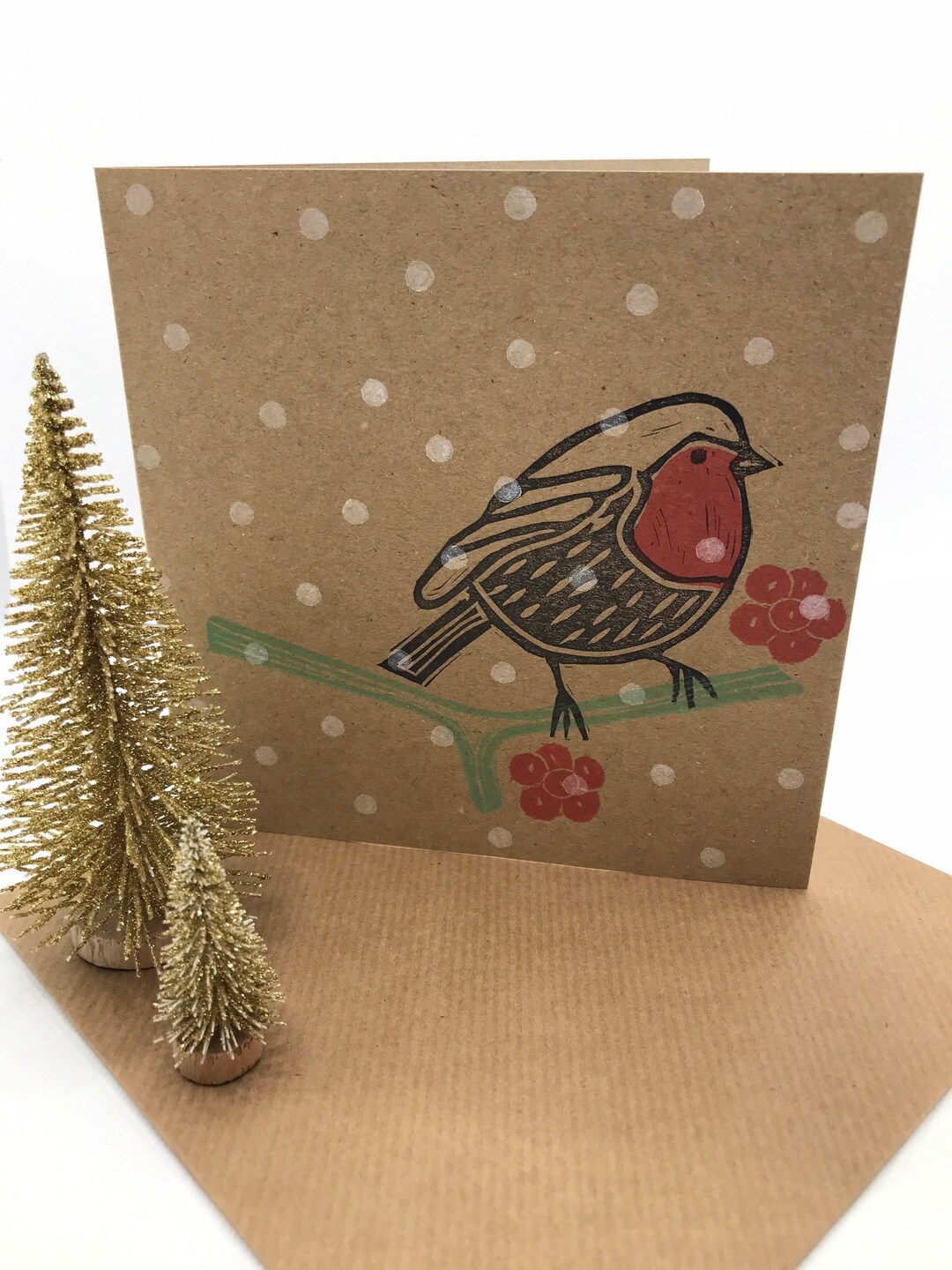 Christmas Robin Card, Christmas Card, Robin Card, Robin Redbreast ...