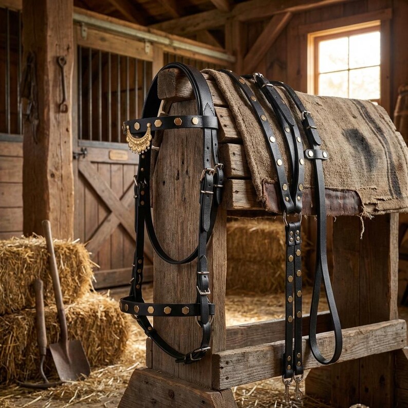 Handmade Equestrian Tack, Luxury Leather Horse Bridle Breastplate ...