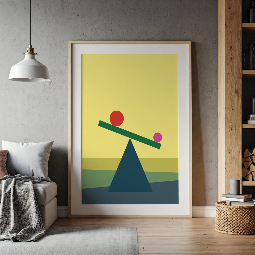 Minimalist Geometric Abstract Art Print – Contemporary Shapes Wall ...