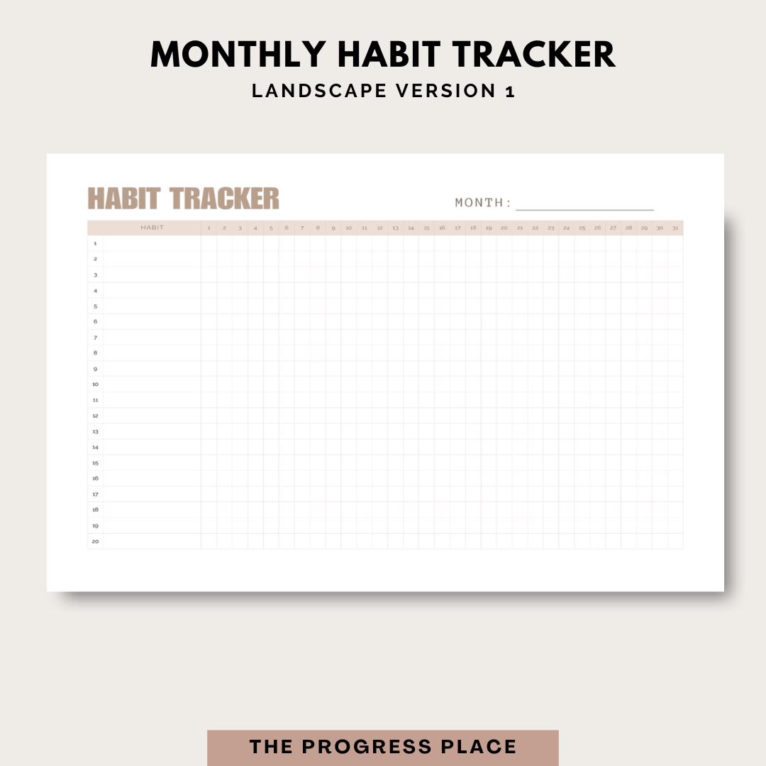 Printable Habit Tracker Bundle, Monthly, Weekly, Yearly (digital ...