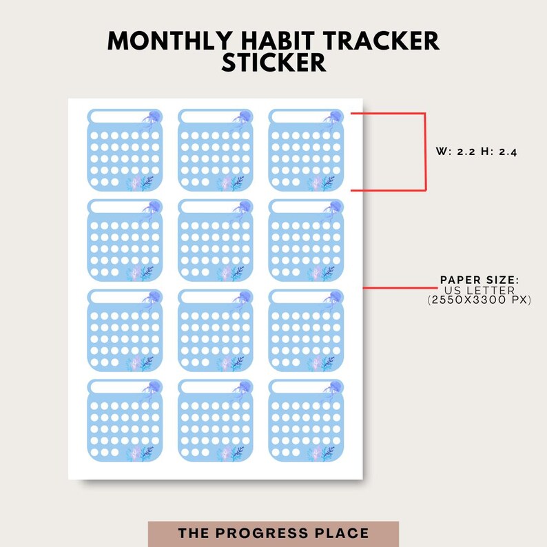 Printable Habit Tracker Bundle, Monthly, Weekly, Yearly (digital ...
