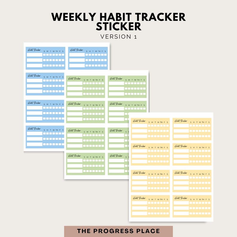 Printable Habit Tracker Bundle, Monthly, Weekly, Yearly (digital ...