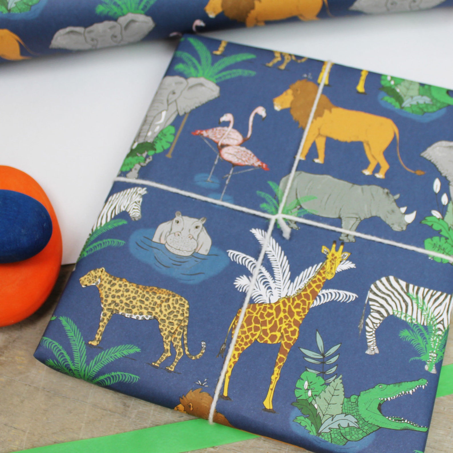 Safari Animal Wrapping Paper Wrapping Paper for 1st Birthday - Etsy