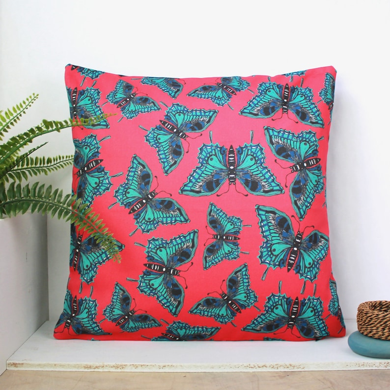 Pink Butterfly Handmade Cushion. - Etsy