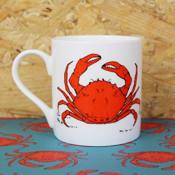 Crab Mug Tea Mug Nautical Decor | Etsy