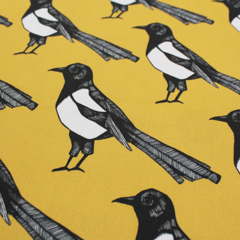 Yellow Magpie Upholstery Fabric Available by the Metre - Etsy Australia