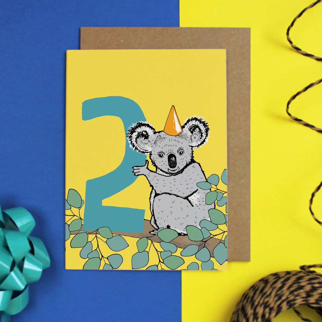 2nd Birthday Card - Age 2 Birthday Card - Koala Birthday Card ...
