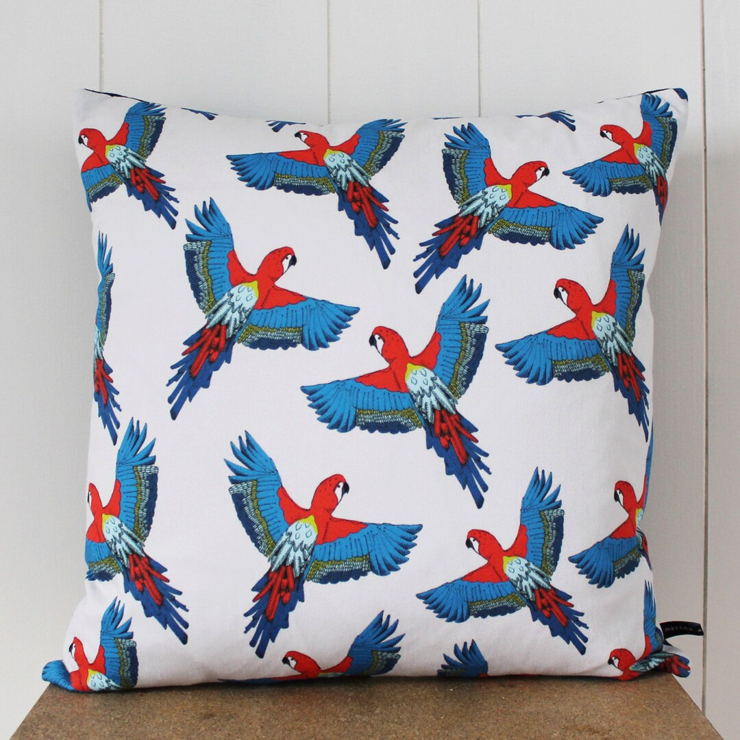 Tropical Parrot Handmade Cushion - Etsy
