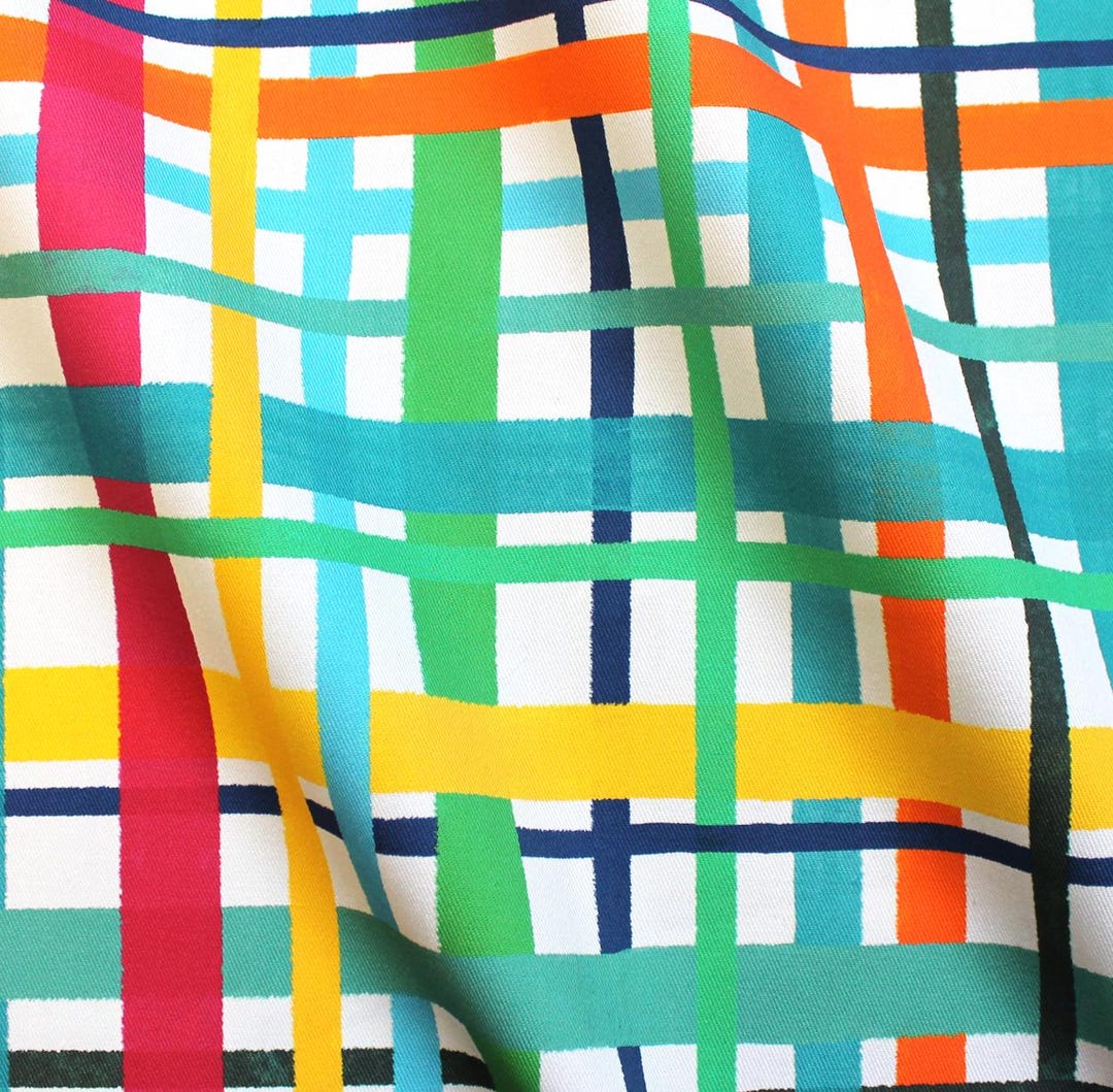 Multi Coloured Check Upholstery Fabric Available in Fat Quarters and by ...