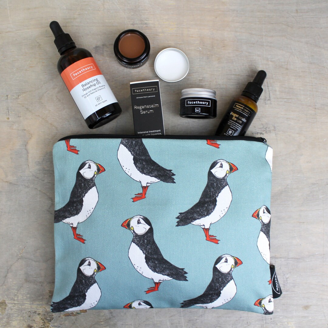 Puffin Wash Bag Puffin Make up Bag Toiletry Bag - Etsy Sweden
