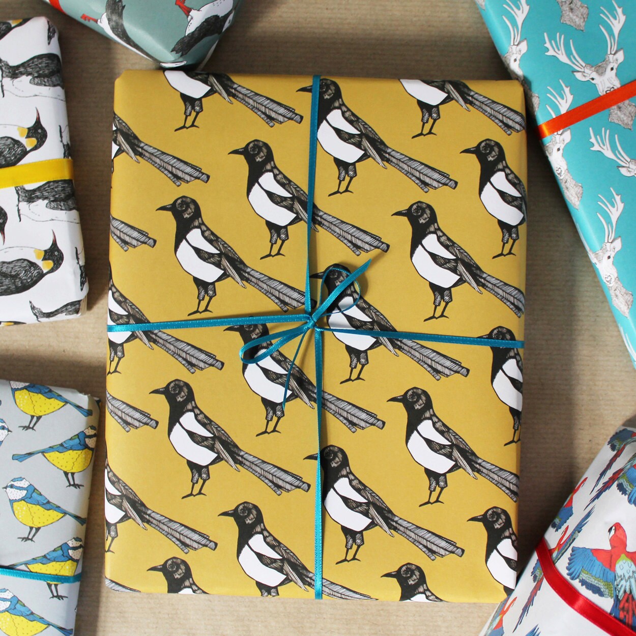 Yellow Magpie Wrapping Paper Wrapping Paper for Him Luxury - Etsy