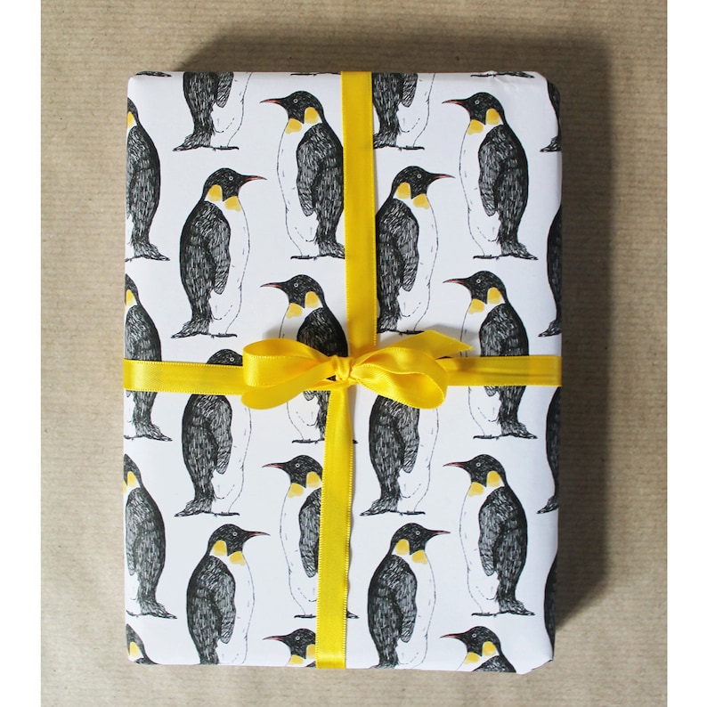 Christmas Penguin Wrapping Paper Holiday Wrapping Paper - Etsy