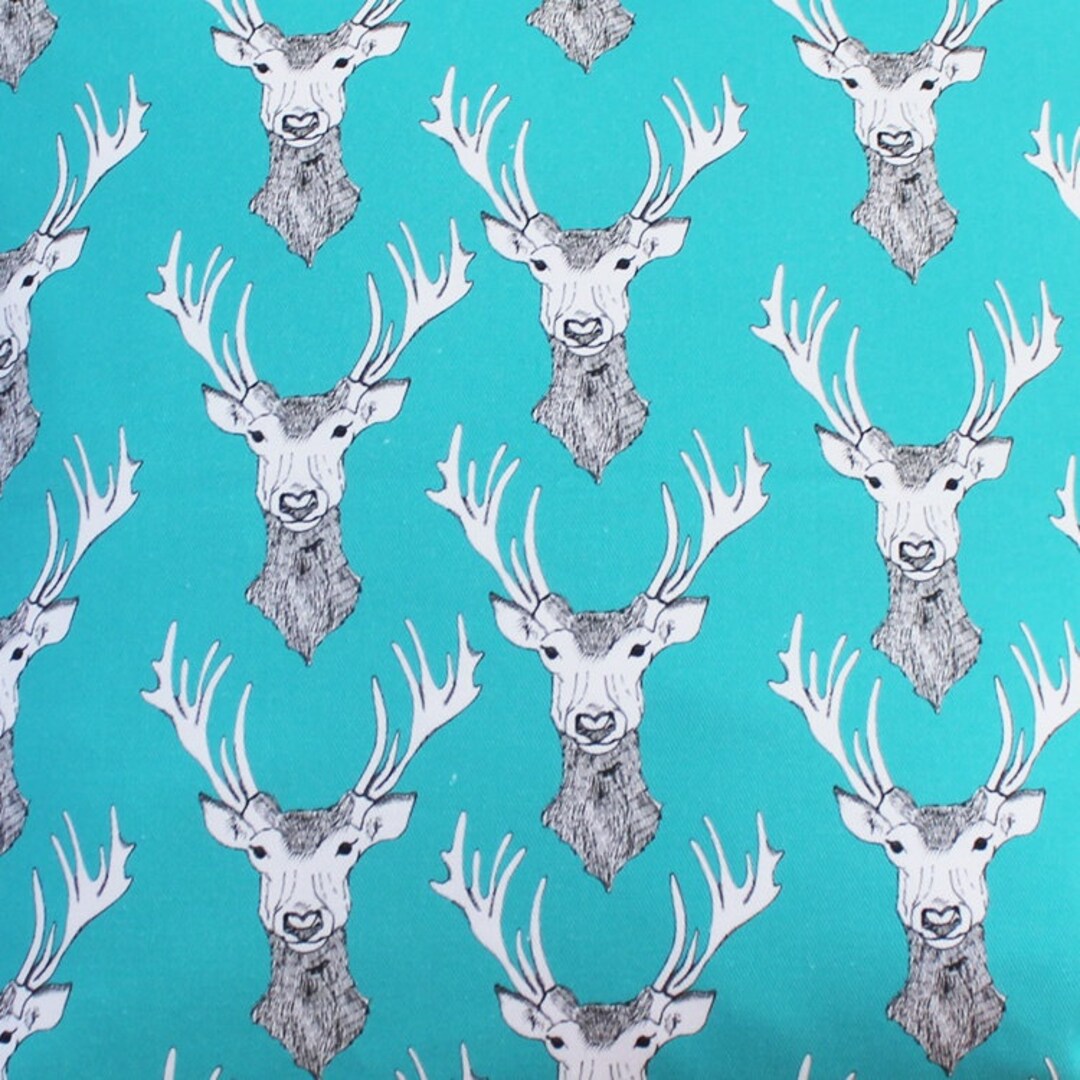 Blue Stag Upholstery Fabric Available by the Metre - Etsy