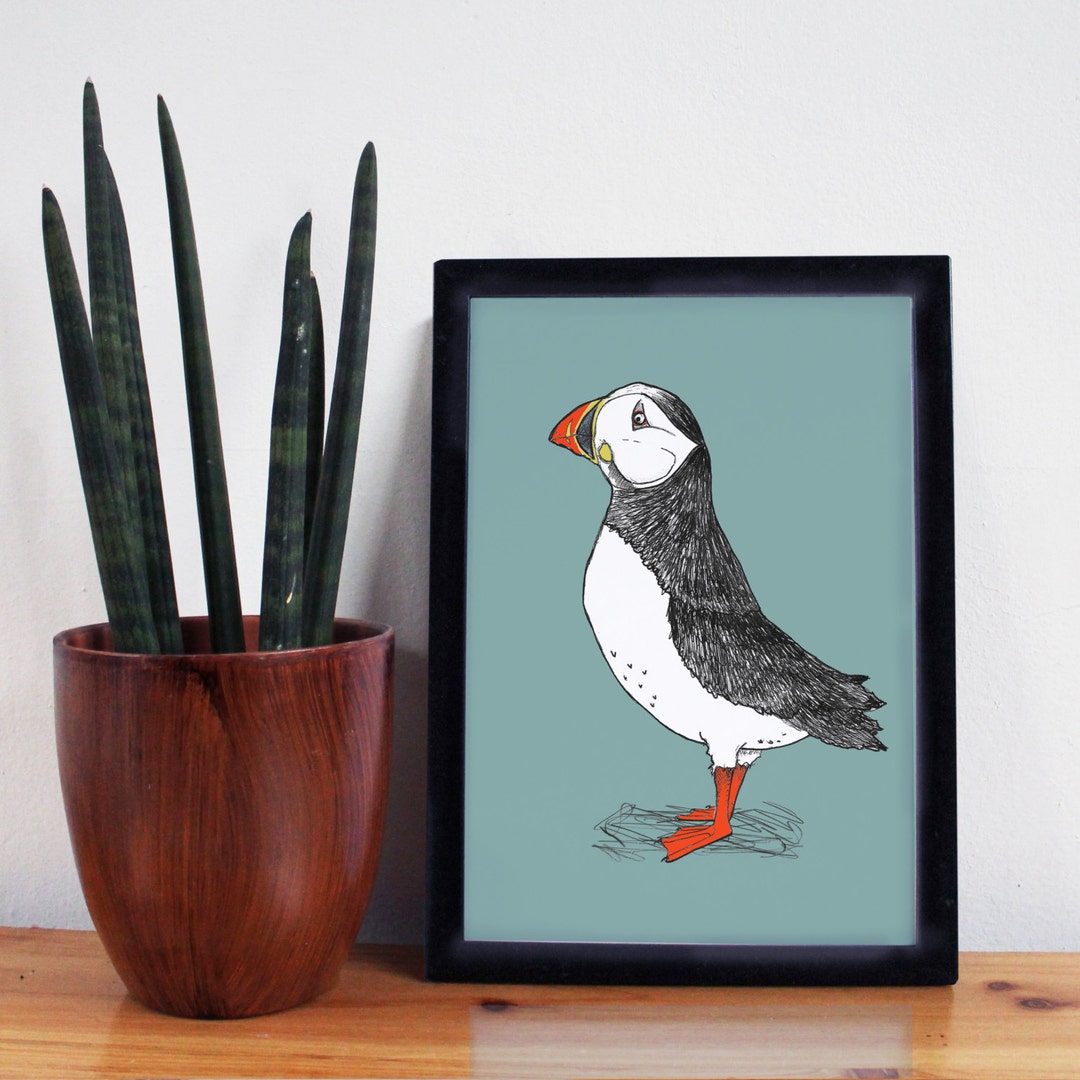 Puffin A4 Art Print Nautical Decor Bird Gifts - Etsy