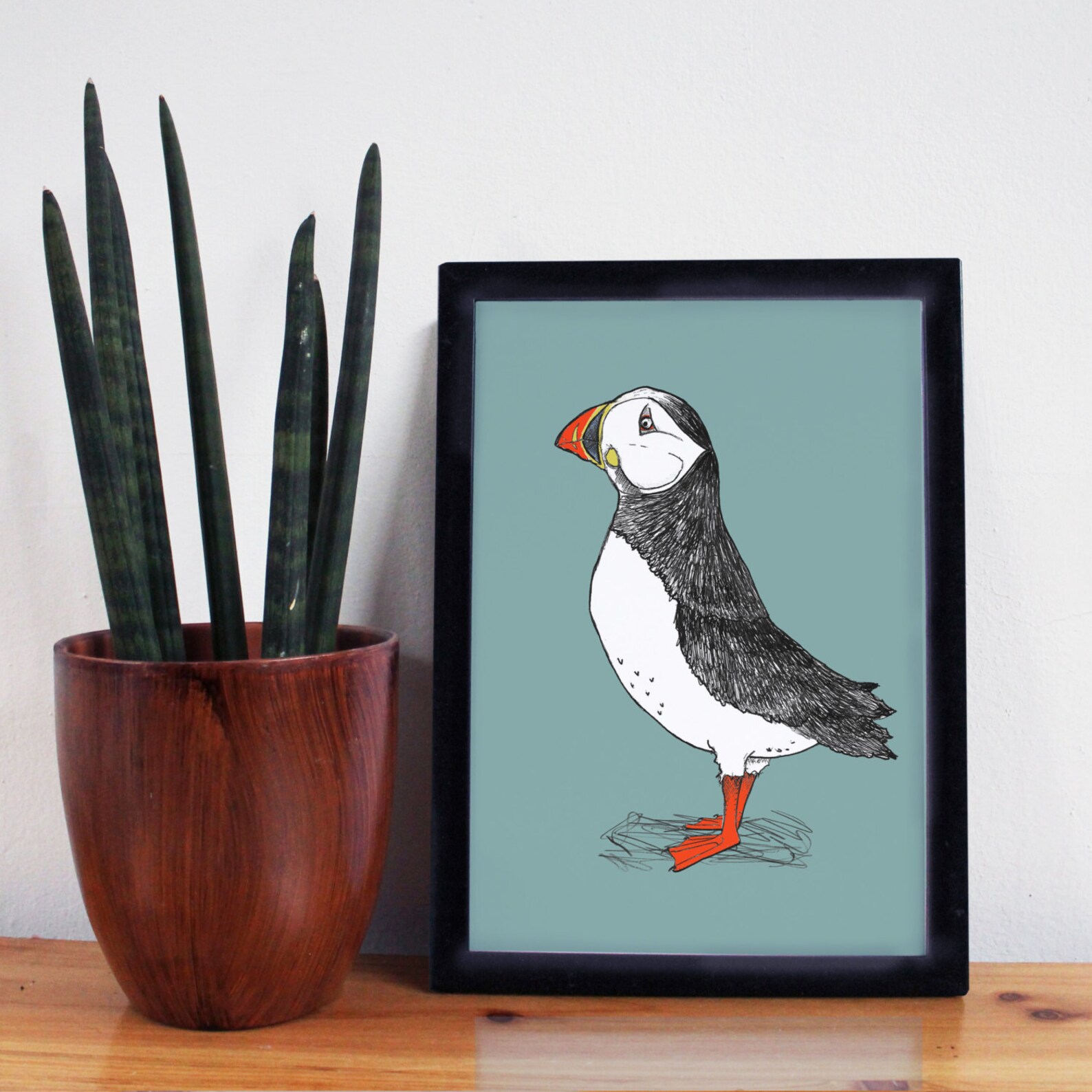 Puffin A4 Art Print Nautical Decor Bird Gifts - Etsy