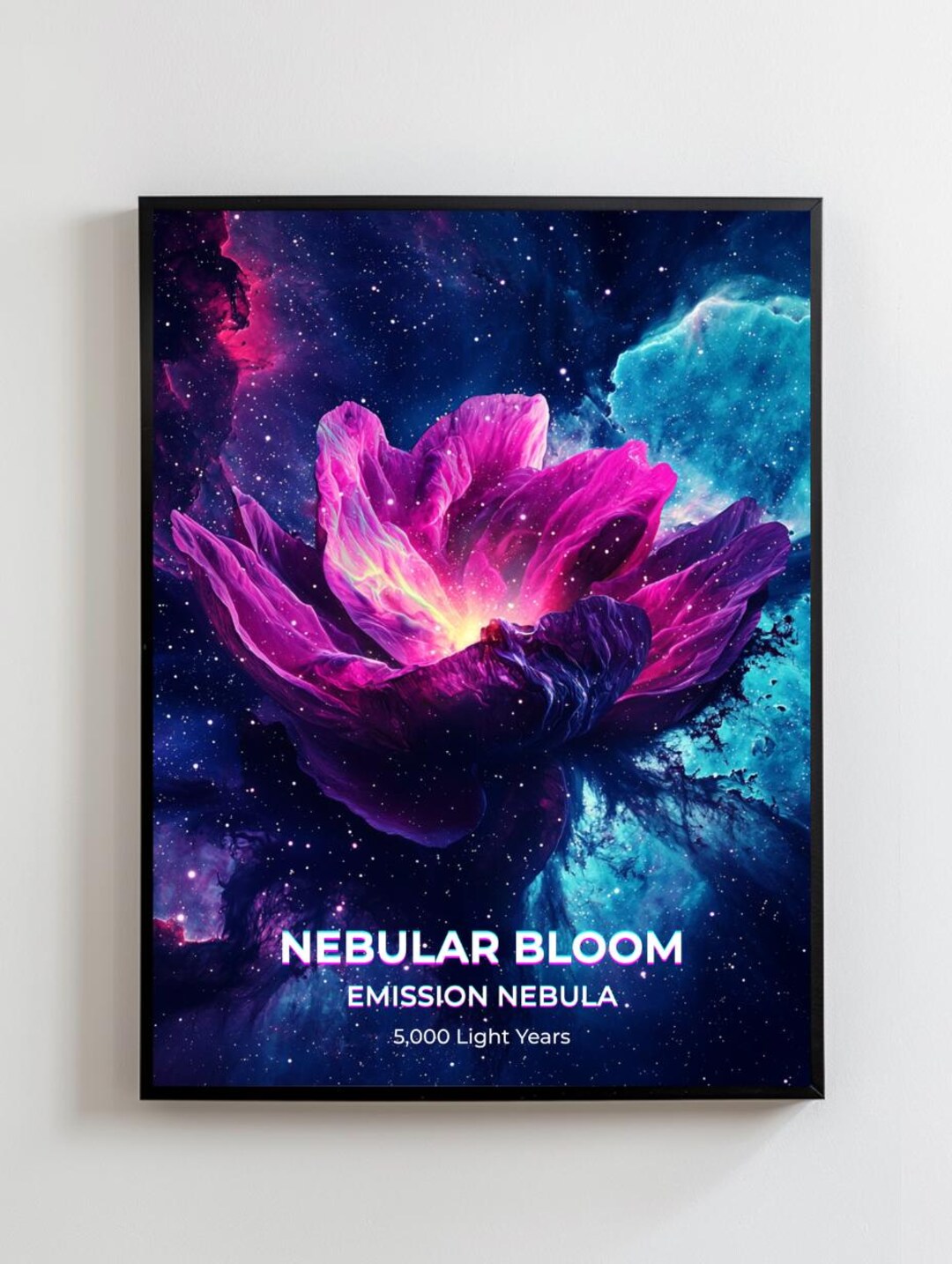 Nebular Bloom Space Poster | Floral Nebula Art Print | Emission Nebula ...