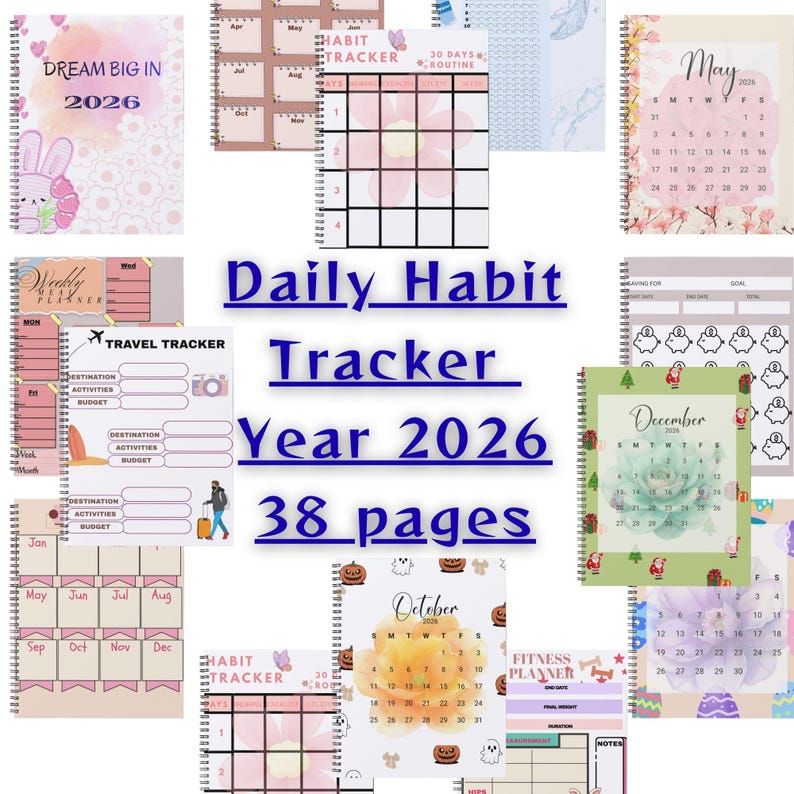 Daily Habit Tracker 2026 Printable |journal Page - Monthly Goal Tracker ...