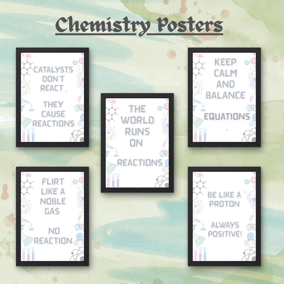 Chemistry Classroom Poster Set | Science Wall Art (digital Download) - Etsy