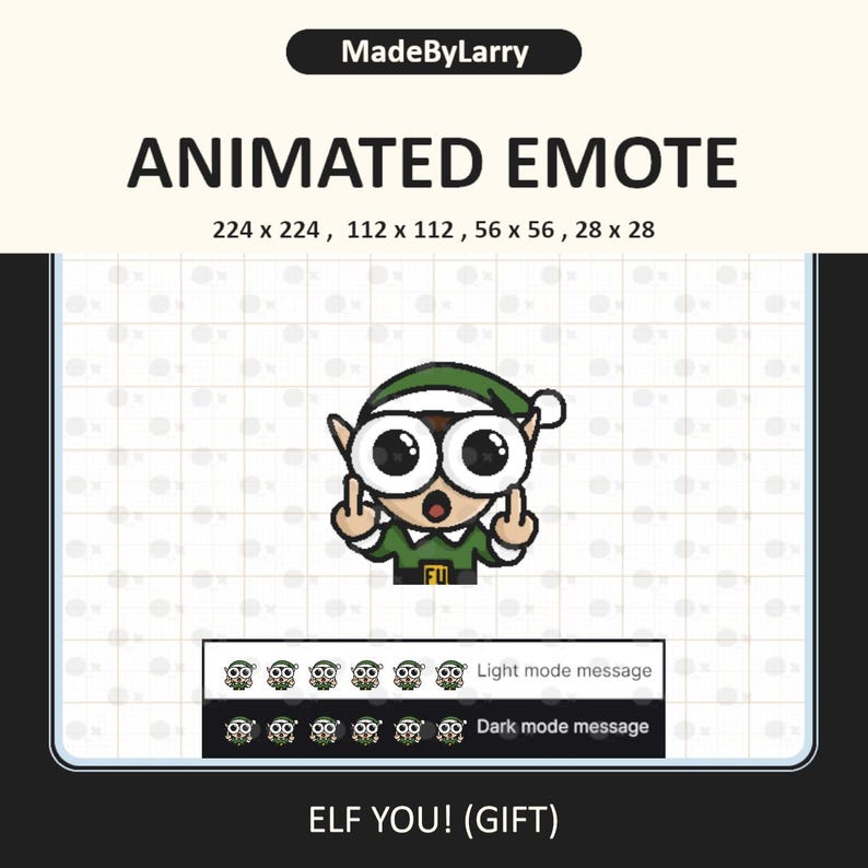 Animated Christmas Elf Emote - ELF You - Etsy