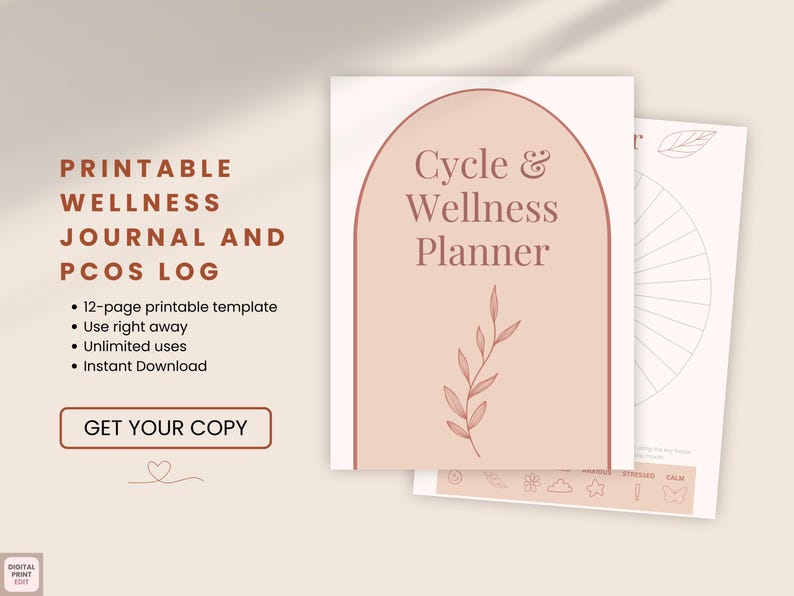PCOS Planner + Wellness Bundle | Printable Cycle Tracker, Symptom Log ...