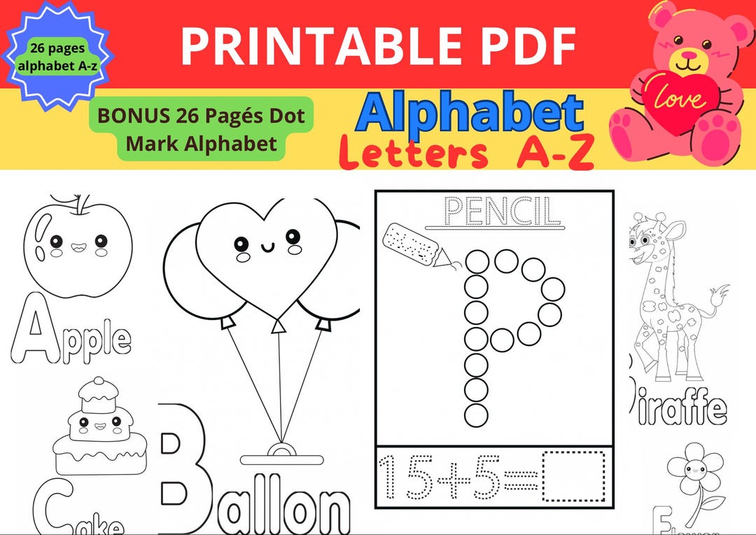 Alphabet Coloring Pages, 52 Printable Worksheets, Preschool Learning ...