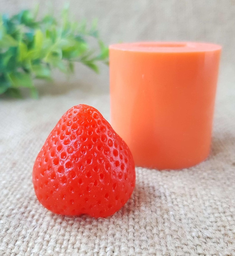 Big Strawberry 3D Silicone Mold: for Candles, Soap, Plaster Casting ...