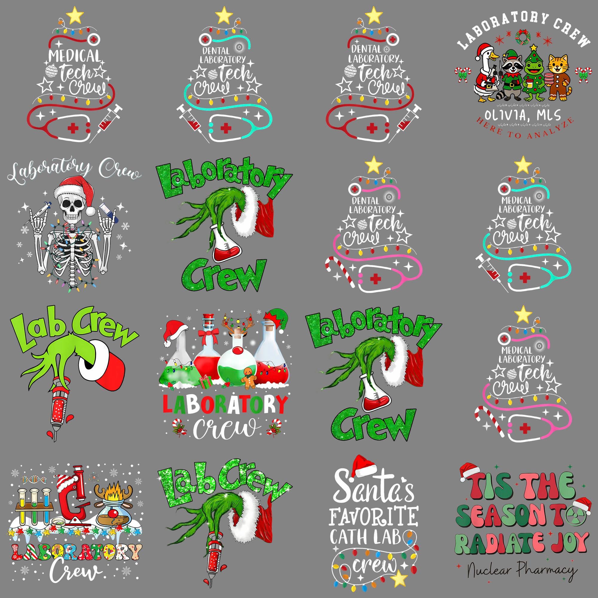 Laboratory Crew Santa Hat Christmas PNG – Funny Lab Tech Holiday ...