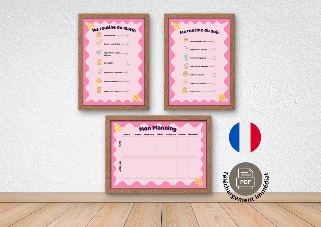 Complete Routines and Weekly Planner Kit, Wavy Pink Girly | Child Time ...