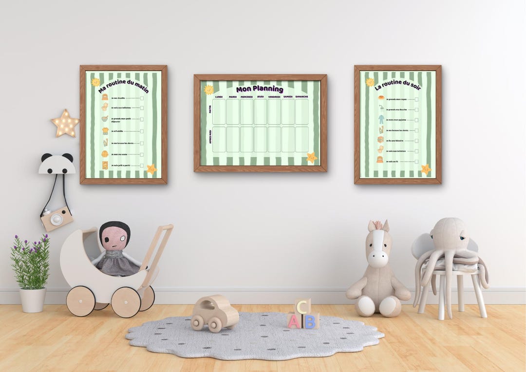 Complete Routines and Weekly Planner Kit, Vertical Stripes, Pine Green ...