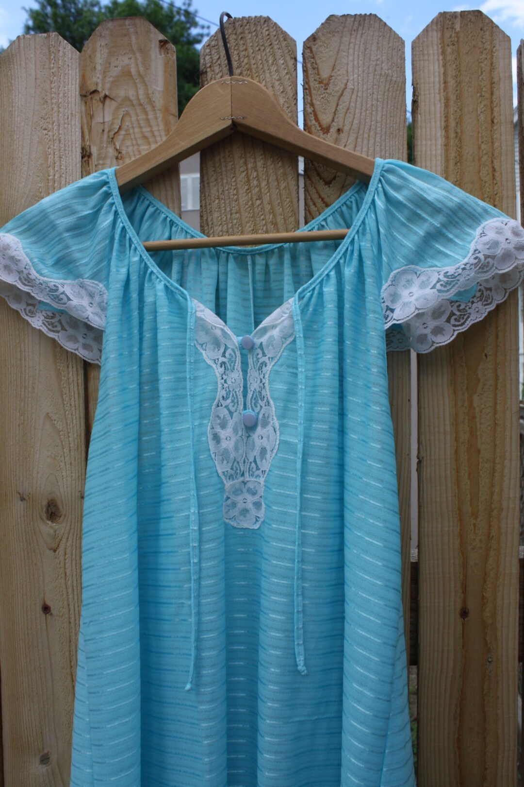 Vintage Turquoise Nightgown - Etsy