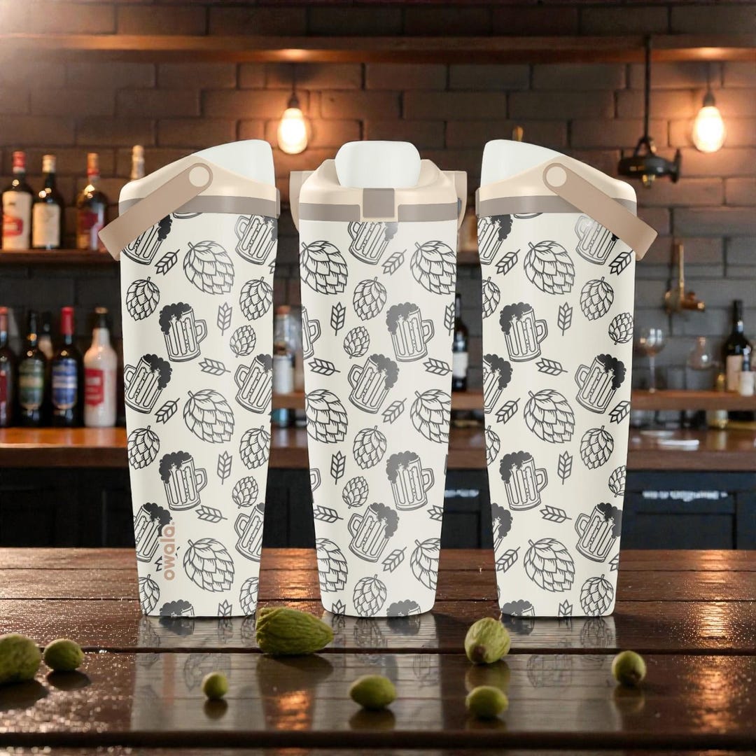 Engraved Beer & Hops Owala Sway Bottle – 30oz 40oz – Brewer Gift ...