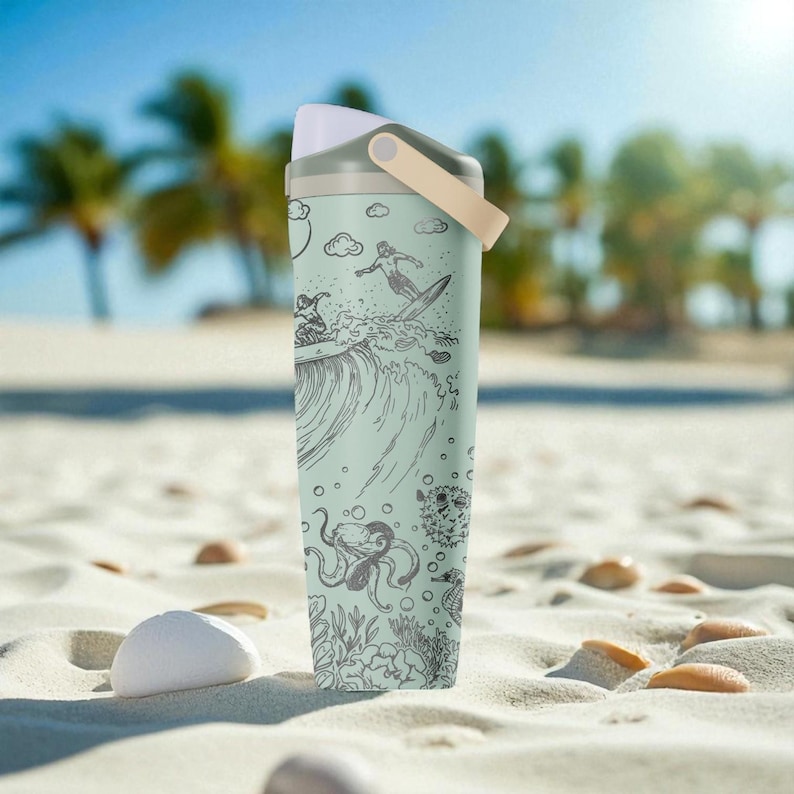 Aloha Beach Engraved Owala Sway Bottle – Tropical Surf Design – 30oz ...