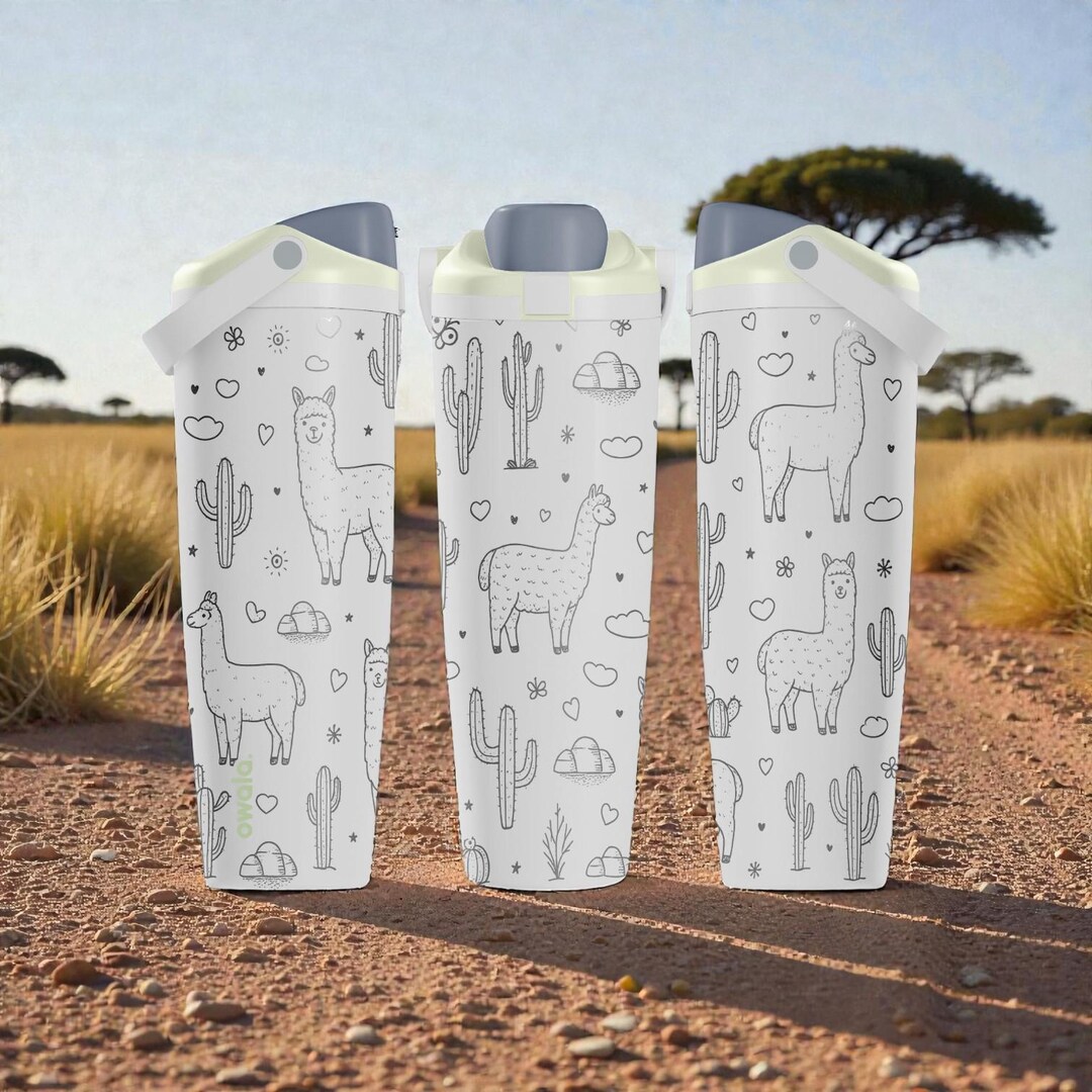 Engraved Llama Owala Sway Bottle – 30oz 40oz – Cute Desert Animal Water ...