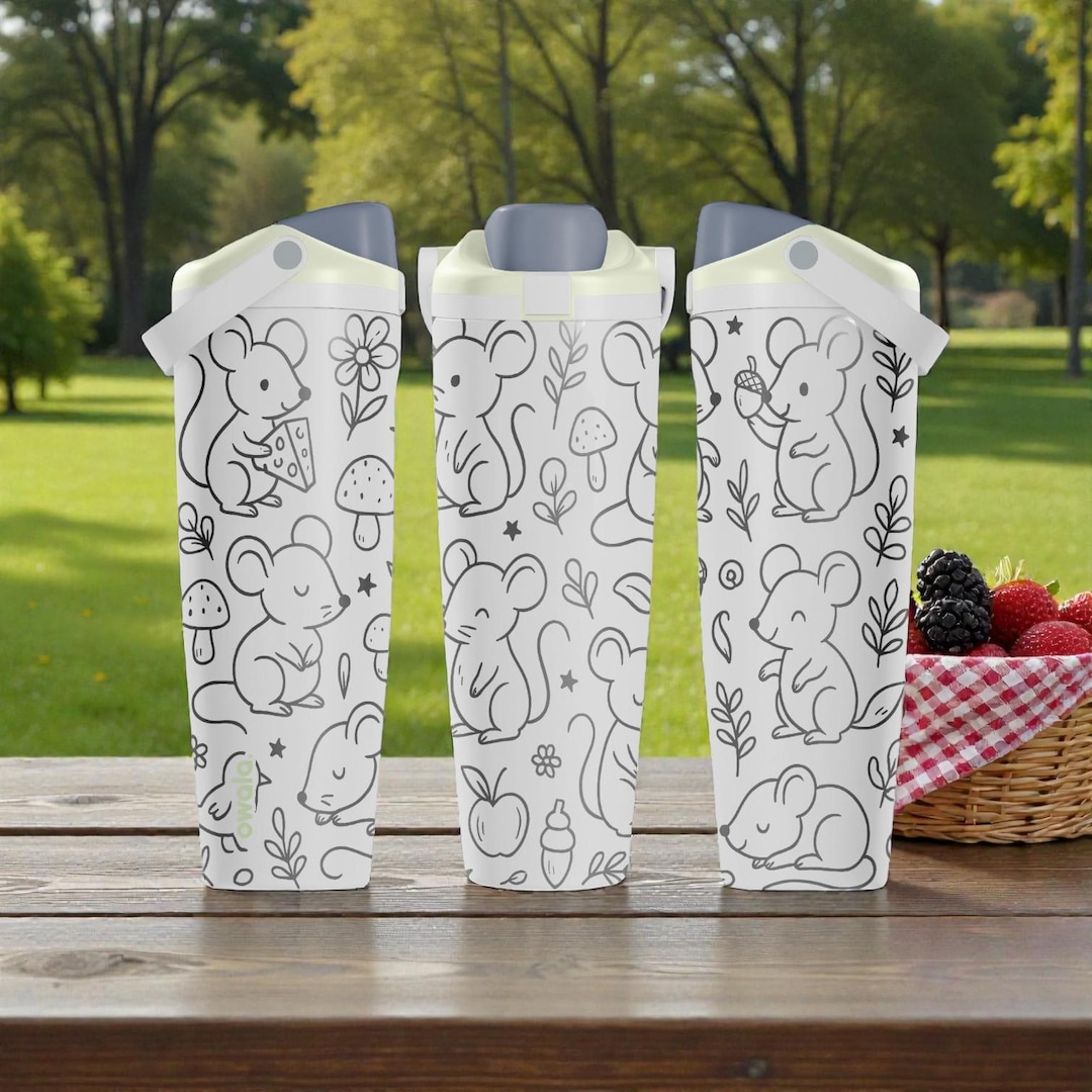Engraved Cute Mouse Owala Sway Bottle – 30oz 40oz – Woodland Animal ...