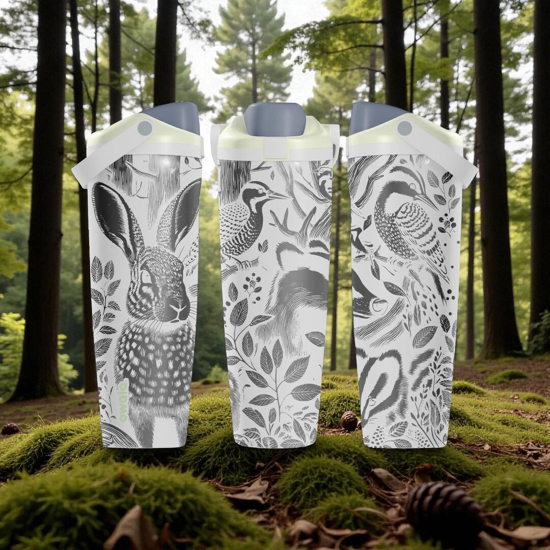 Engraved Woodland Animals Owala Sway Bottle – 30oz 40oz – Forest Water ...