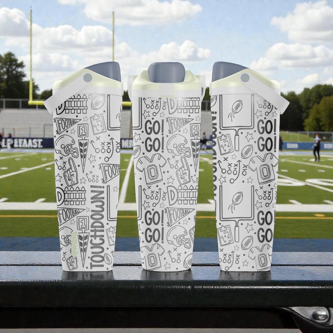 Engraved Football Owala Sway Bottle – 30oz 40oz – Sports Water Bottle ...