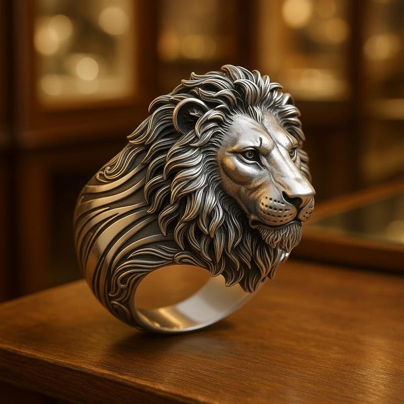 Lion Face Thumb Ring - Etsy
